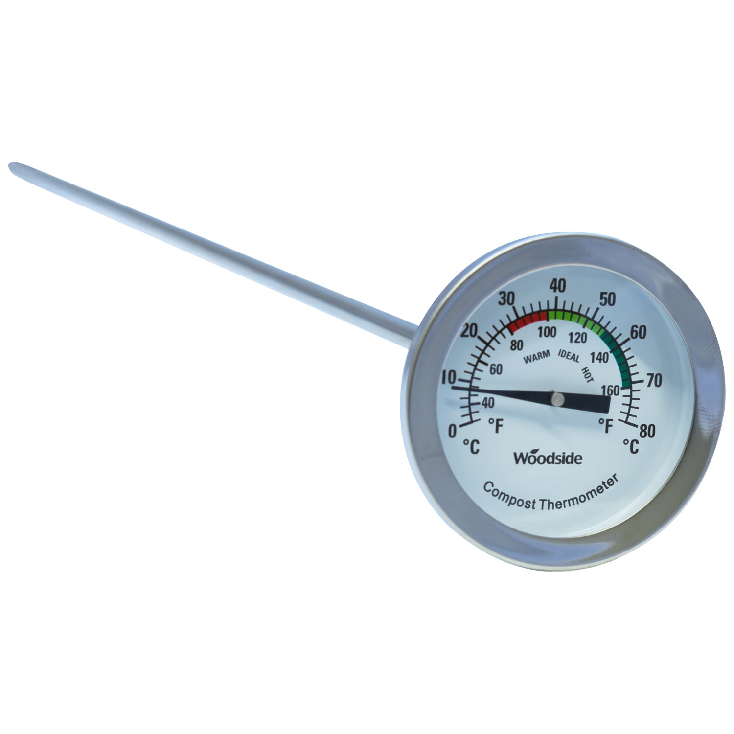 Woodside Stainless Steel Compost Thermometer 50cm Long Probe with Dial ...