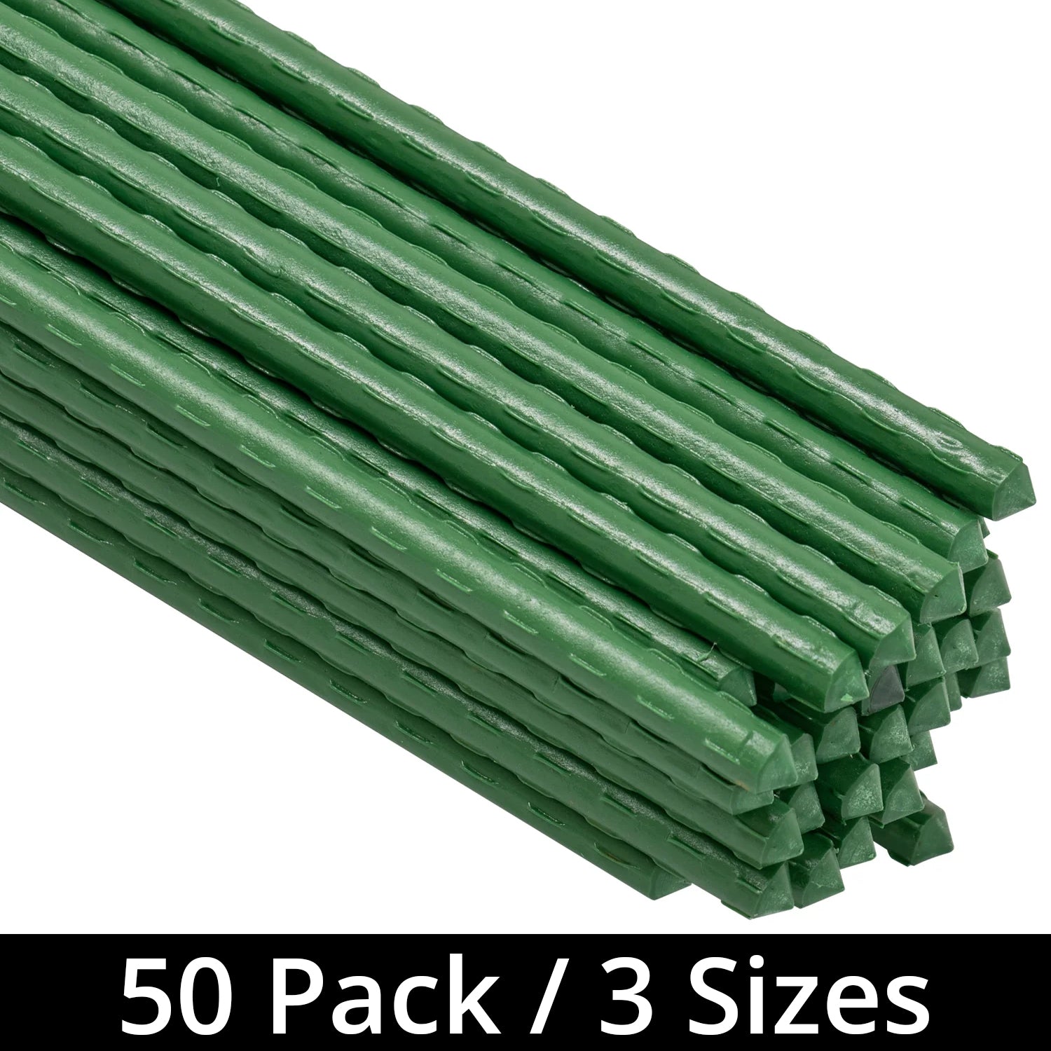 Woodside Green Garden Plant Stakes, Coated Steel Support Spikes, Pack ...