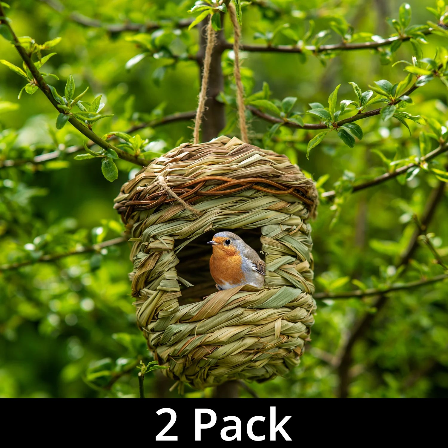 Woodside Natural Hanging Garden Bird Box/Nest/House for Small Birds, P ...