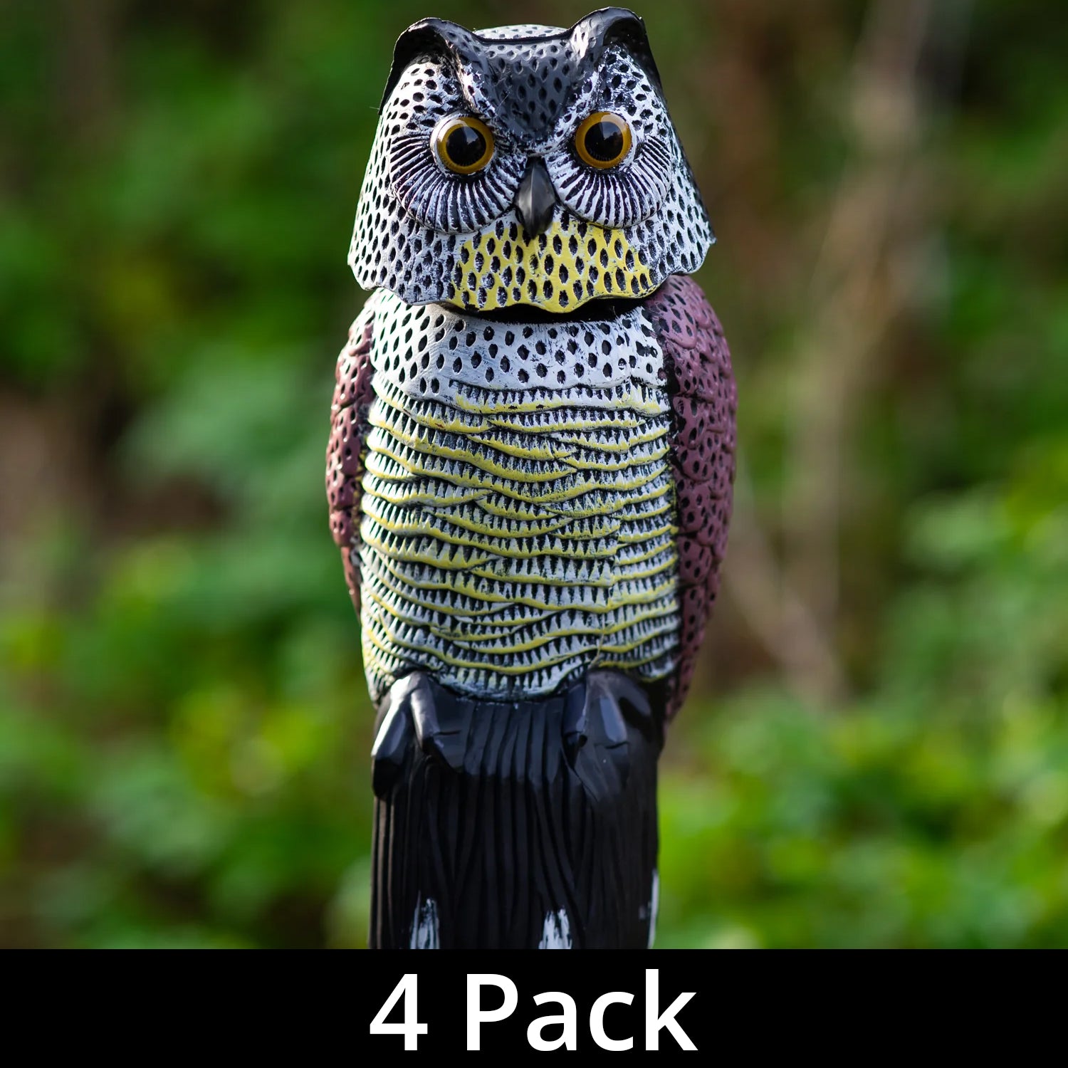 4 x Woodside Large Realistic Bird/Pigeon/Crow Owl Decoy With Rotating ...