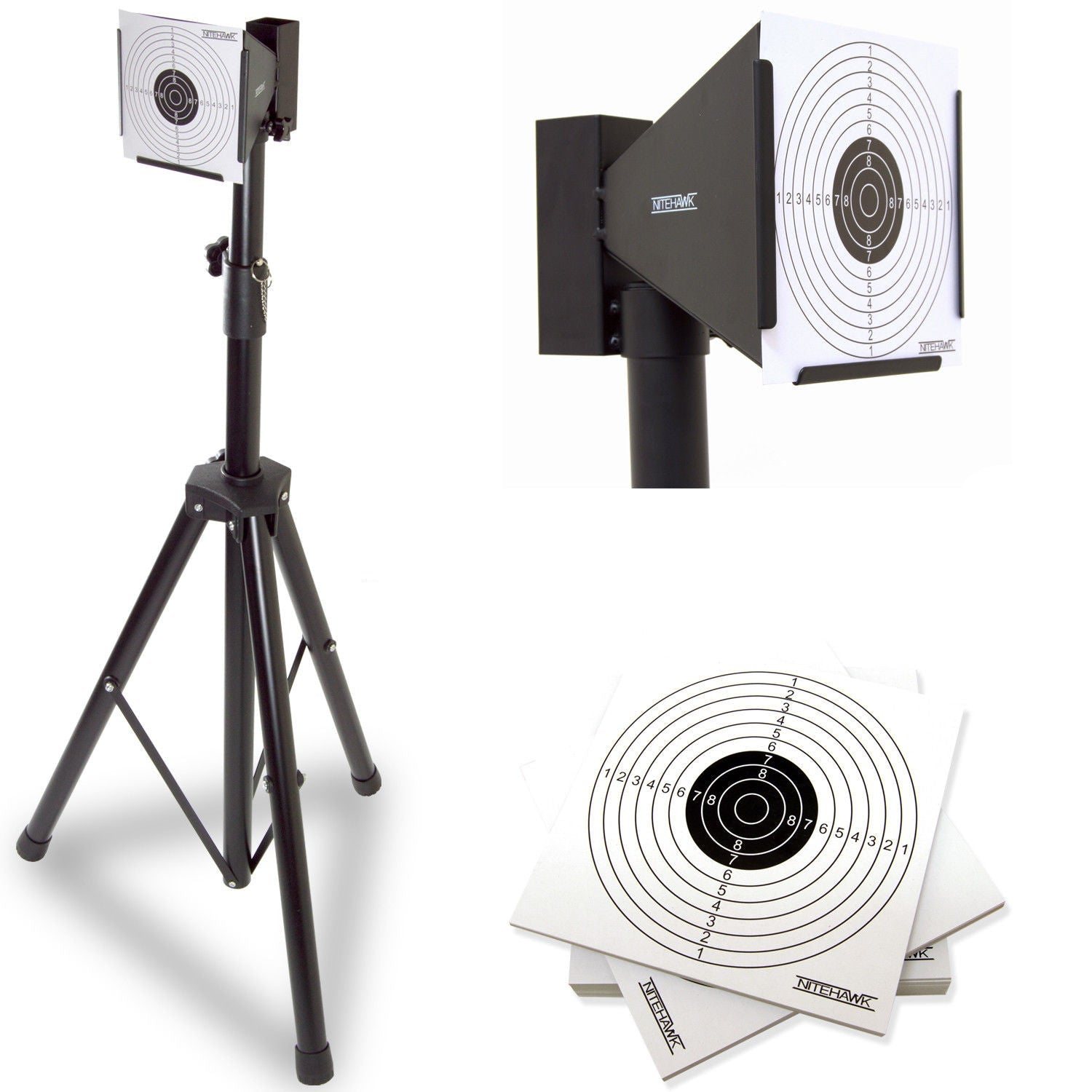 Nitehawk Air Rifle Airsoft Pistol Shooting Target Stand Holder + 100 T ...
